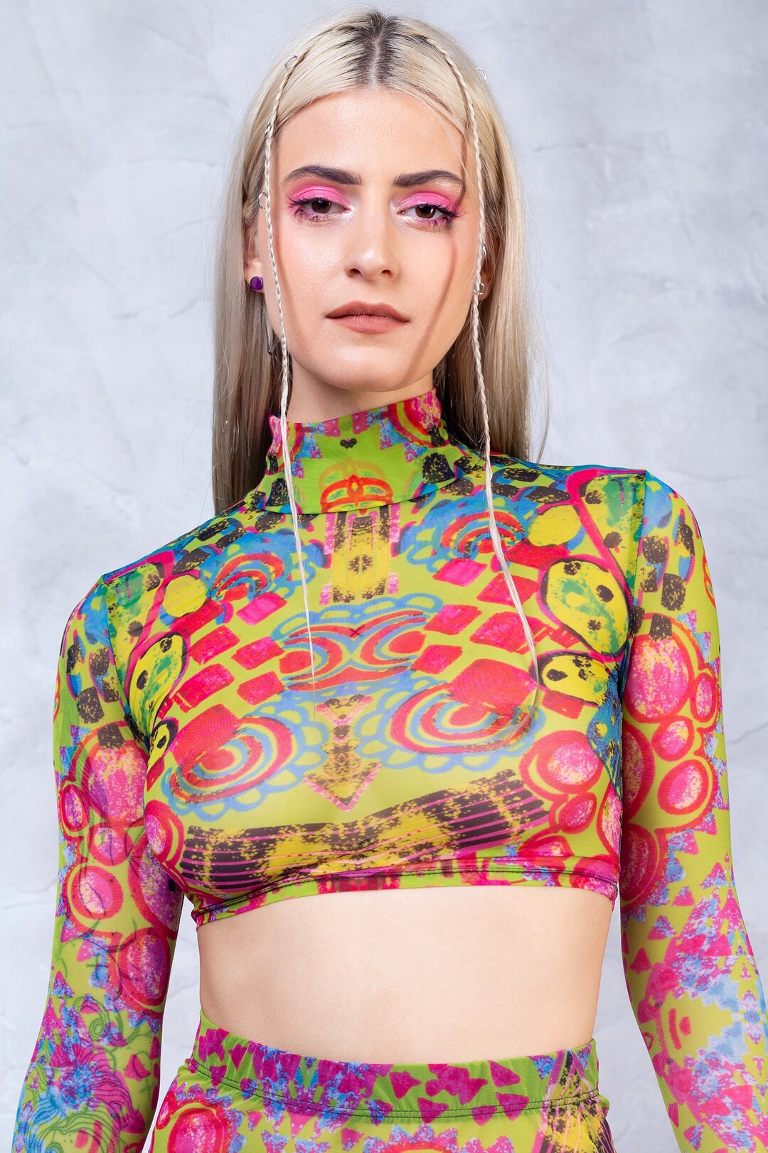 Mesh Top Woman, Long Sleeve Top, See Through Top, Rave Mesh Top, Mesh ...