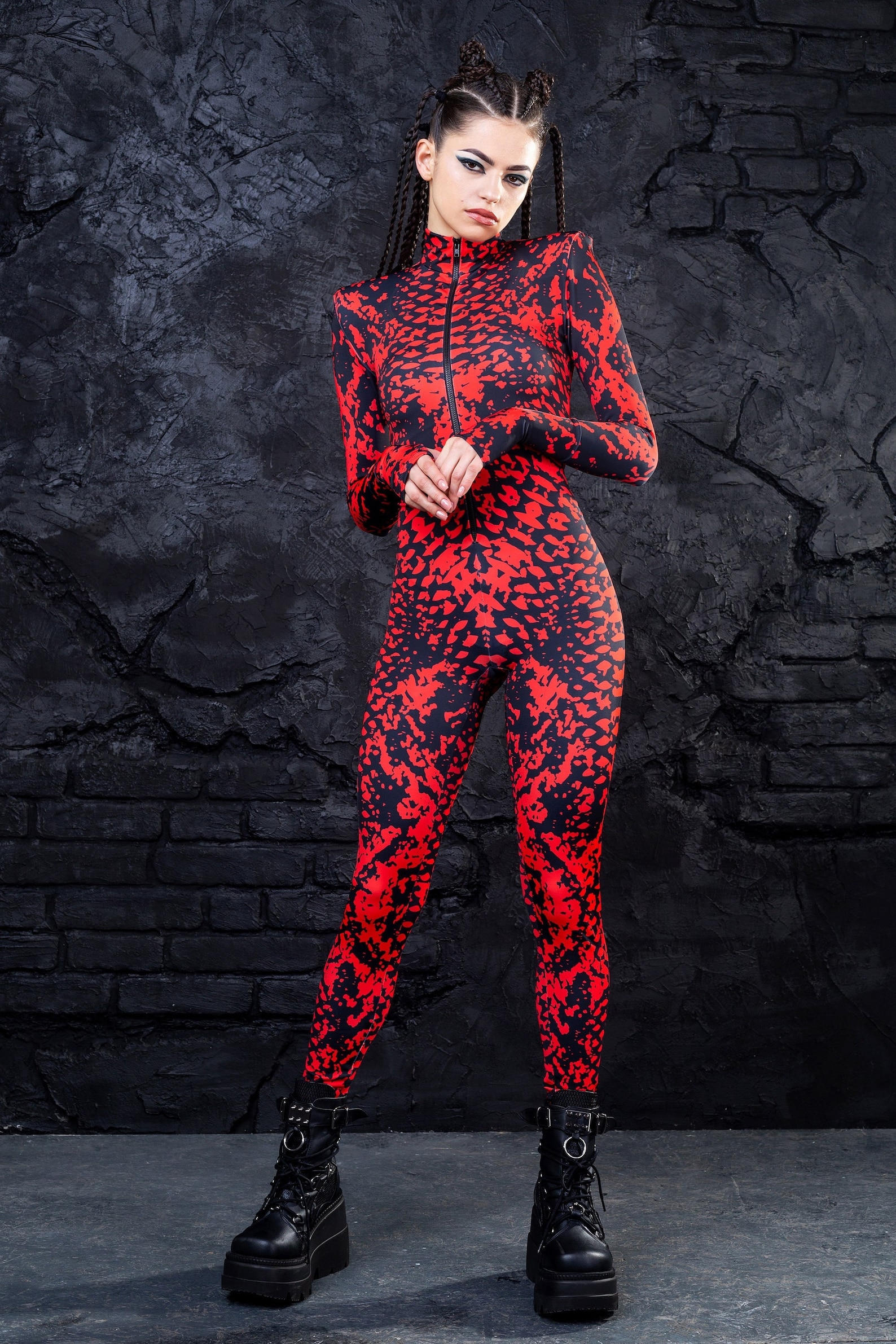 Red Snake Costume Women Red Rave Bodysuit Animal Costume - Etsy