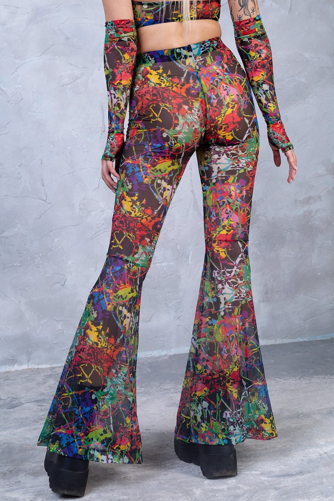 Mesh Pants, Transparent Rave Pants, Psychedelic Outfit, Festival Set ...