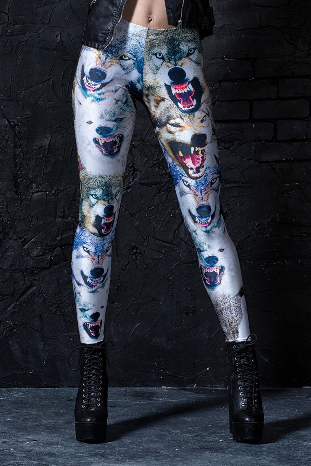 Wolf Leggings Gift for Girlfriend Workout Leggings Boho - Etsy