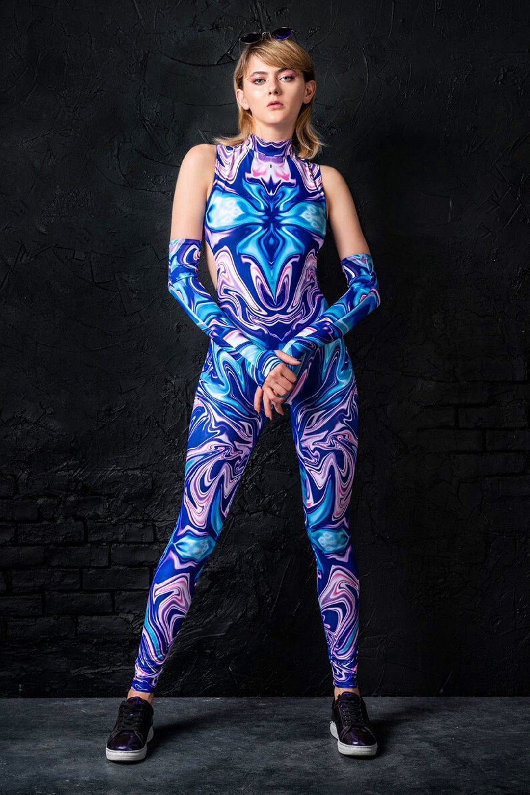 Festival Clothing, Womens Unitard, Psychedelic Clothing, Rave Catsuit ...