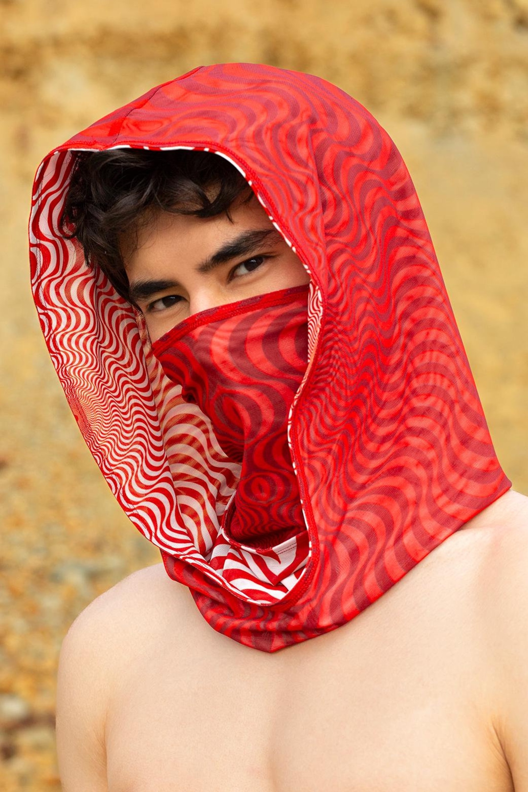 Rave Double Side Hood, Party Mesh Hood, Burning Man Clothing, Rave ...