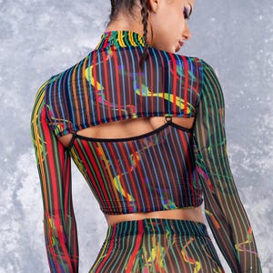 Rave Mesh Set, Rave Crop Top, Mesh Shrug Top, Mesh Bolero, Festival ...