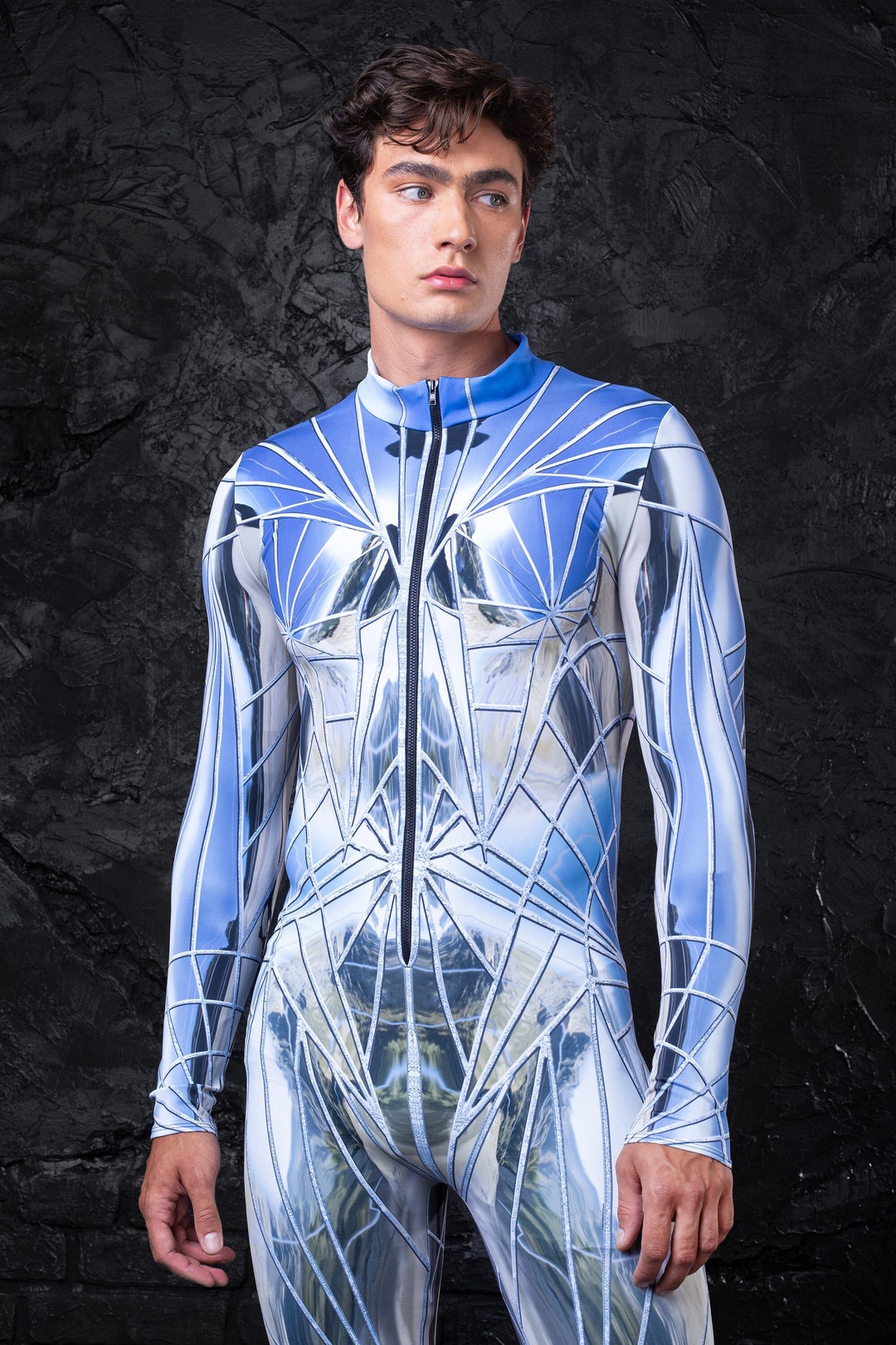 Male Bodysuit, Bodysuit Costume, Men's Rave Clothing, Rave Outfit Men ...