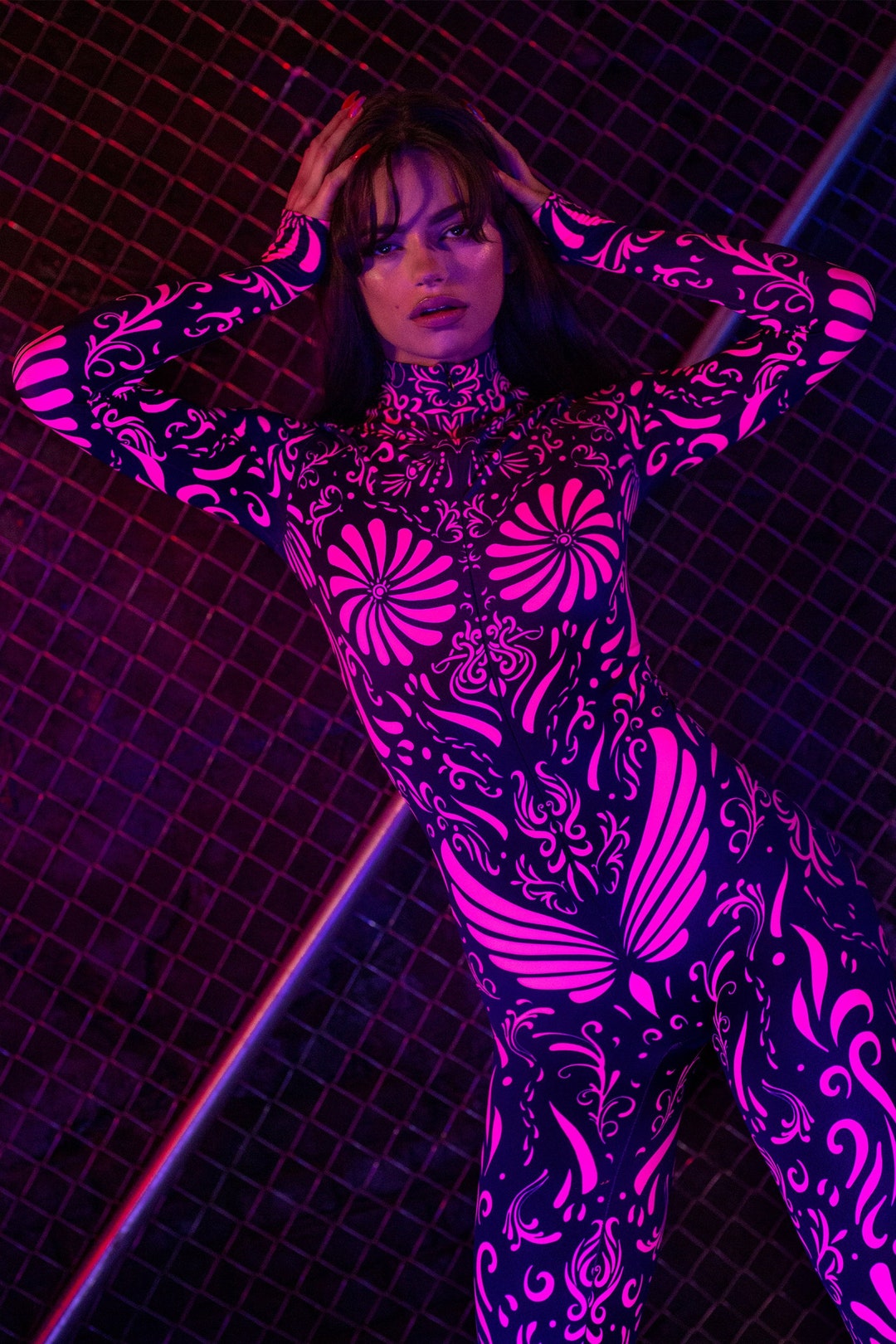 UV Light Reactive Costume Pink Neon Costume Halloween - Etsy
