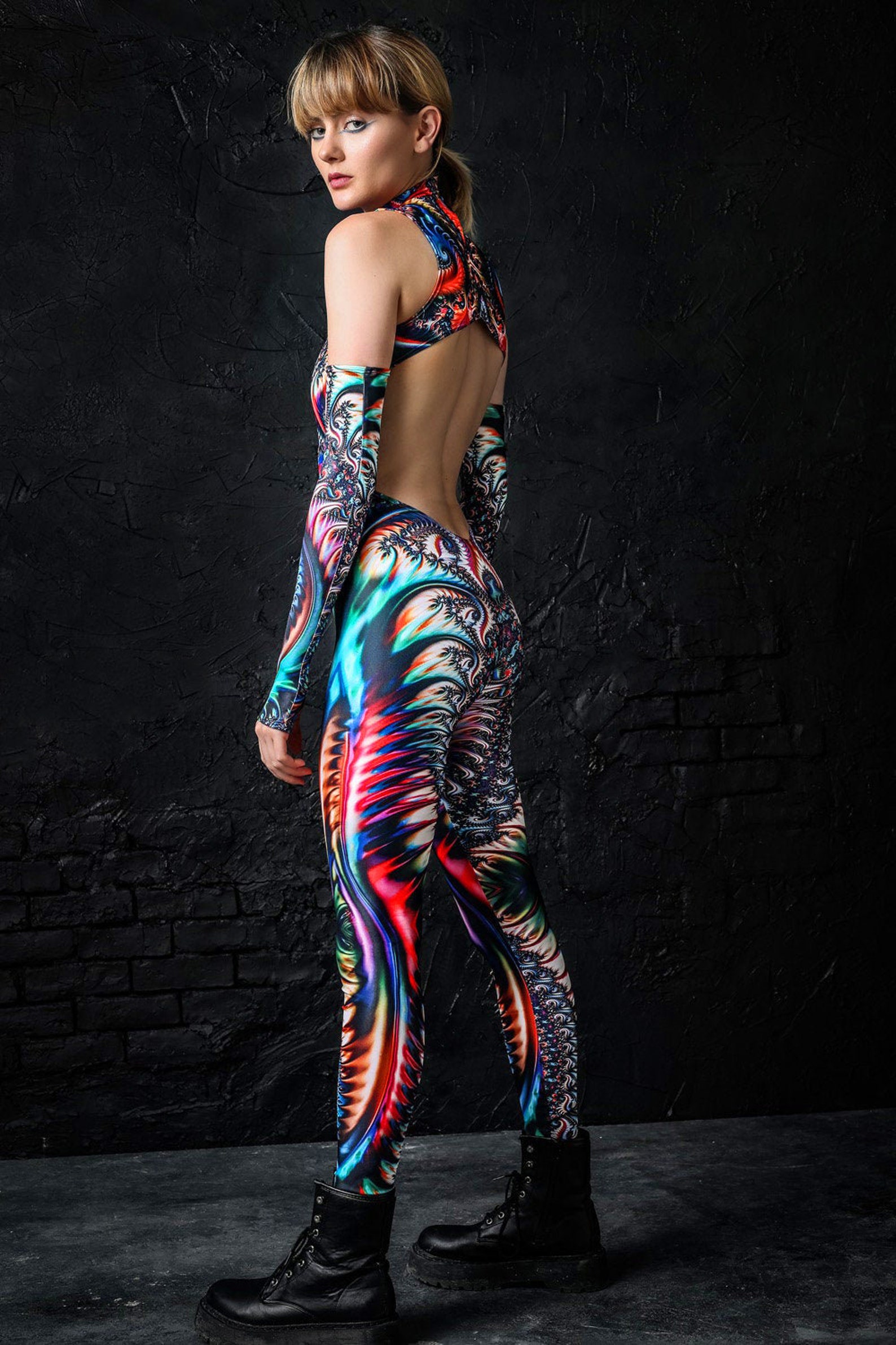 Rave Outfit Festival Kleidung Frauen Rave Catsuit Rave Etsy