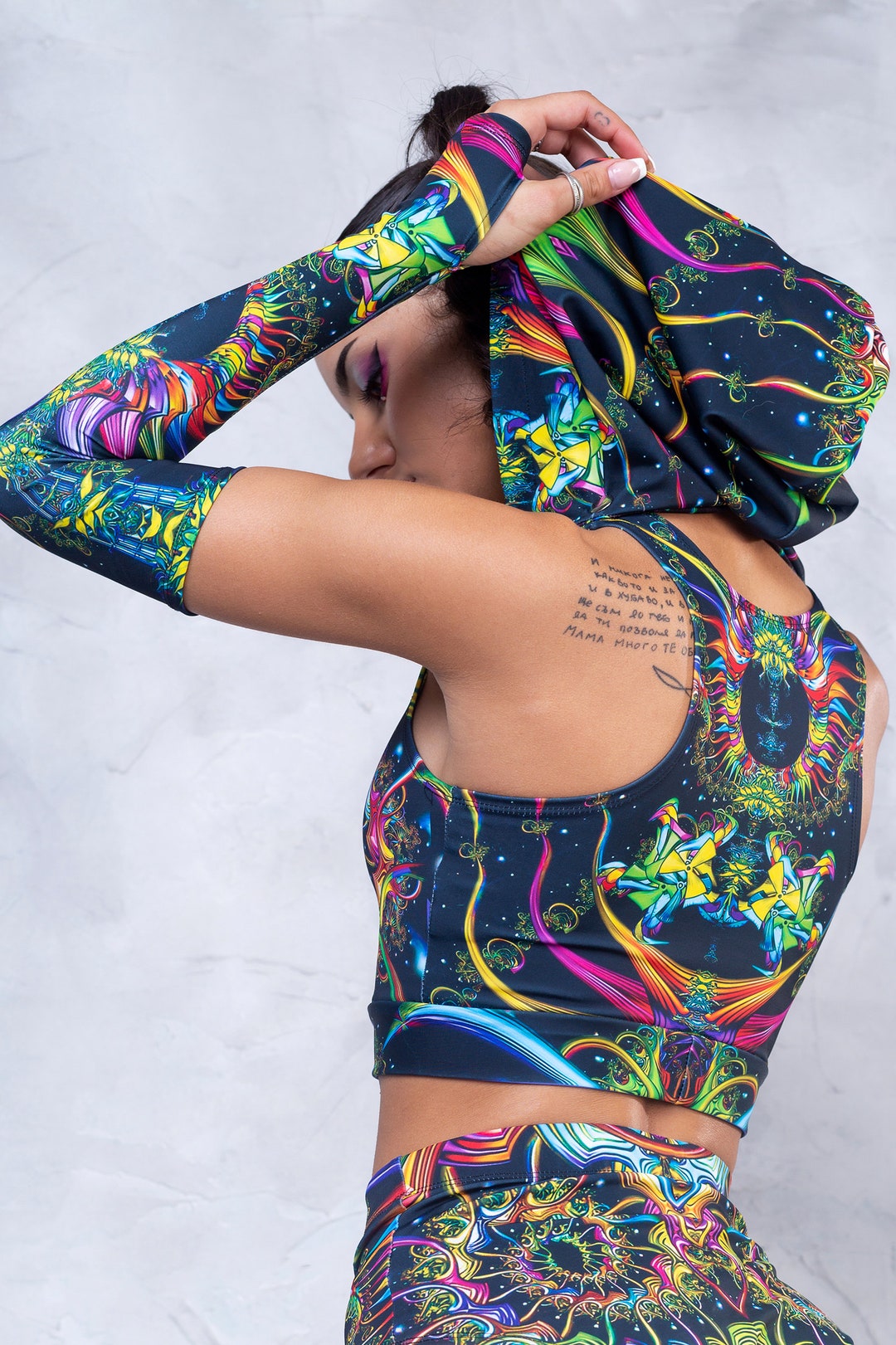 Long Belt Hooded Top, Rave Shorts, Burning Man Top Women, Burning Man ...