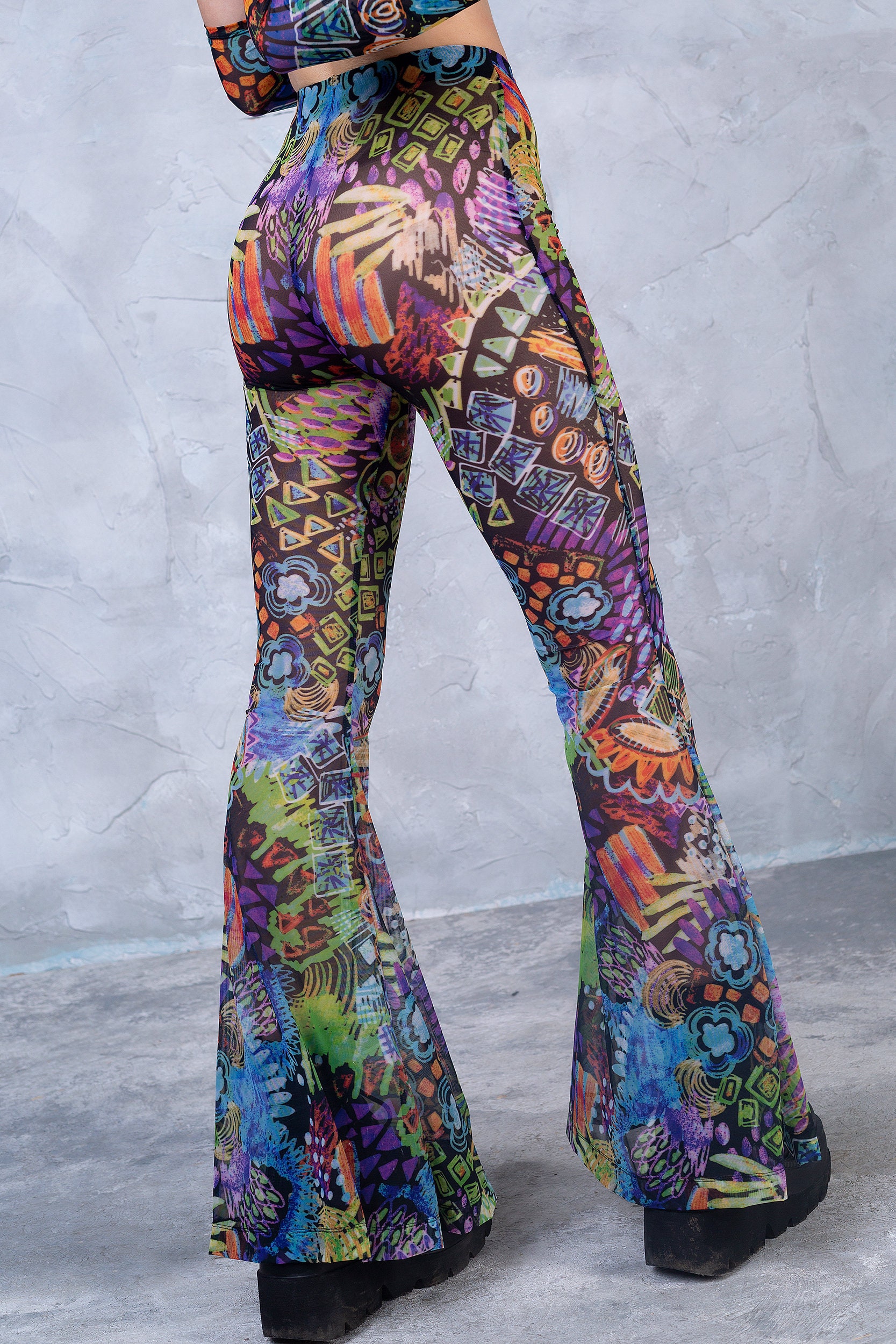 Mesh Pants Transparent Rave Pants Psychedelic Outfit - Etsy