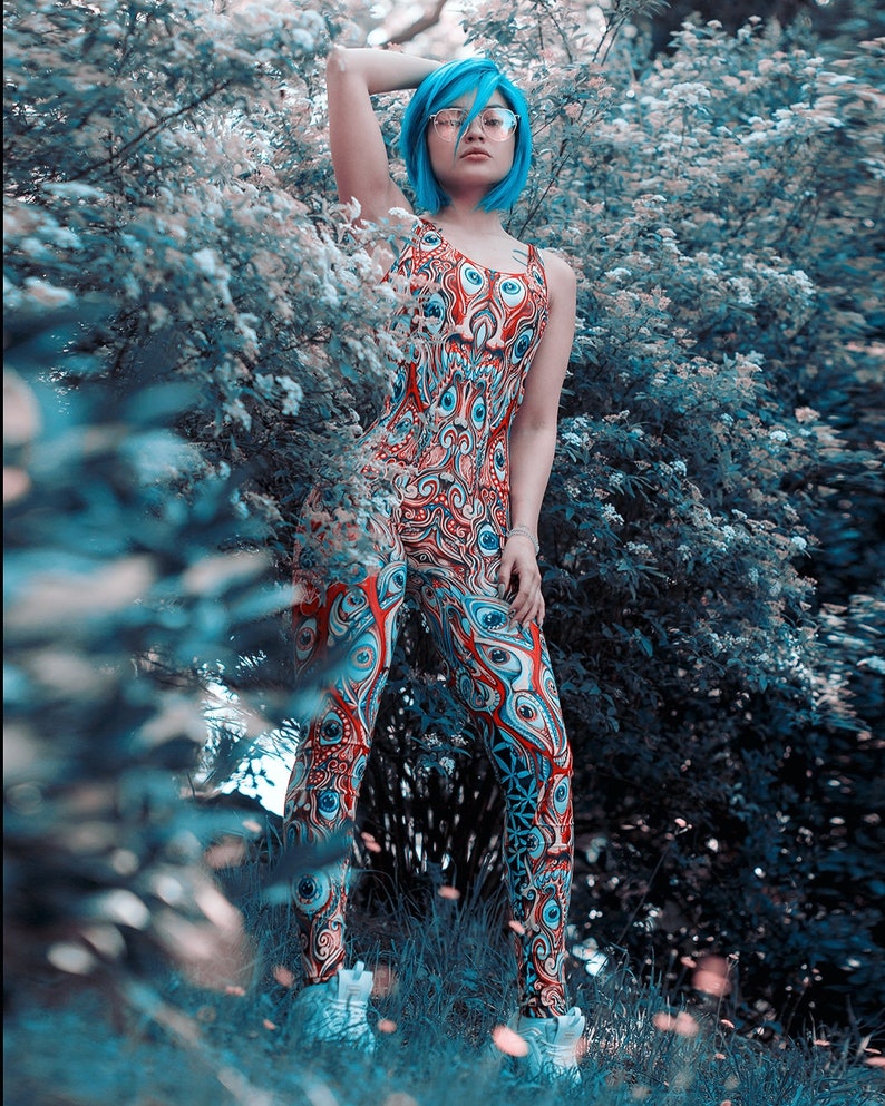 Psychedelic Clothing Festival Bodysuit Psychedelic Catsuit - Etsy UK
