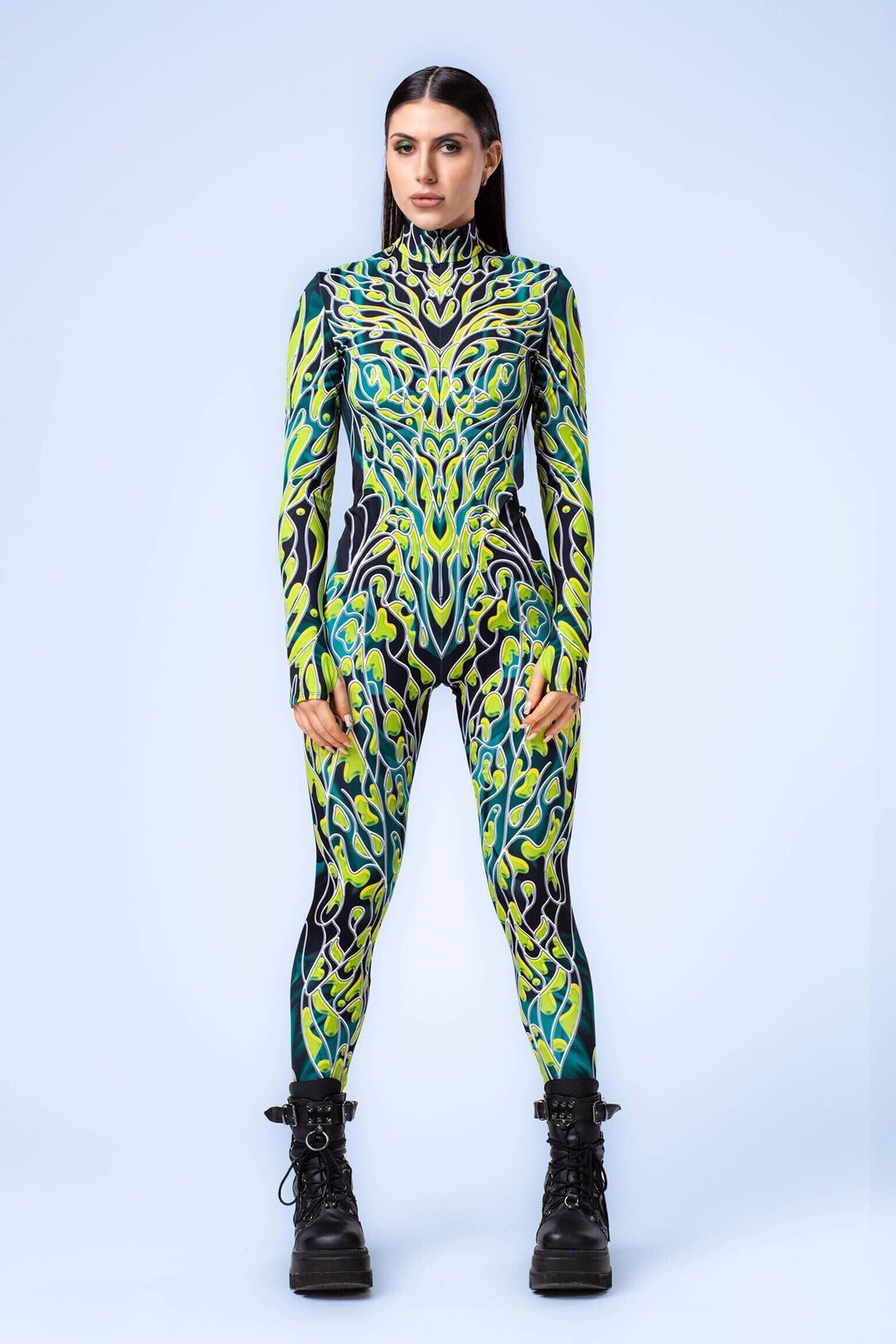 Festival Bodysuit Woman, Burning Man Outfit, Rave Clothes, Psychedelic ...