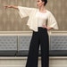 The Sheila Bamboo Jersey Pleated Extra Wide Leg Palazzo Trouser - Etsy