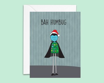 Bah Humpug Hand Lettered Holiday Card - Etsy