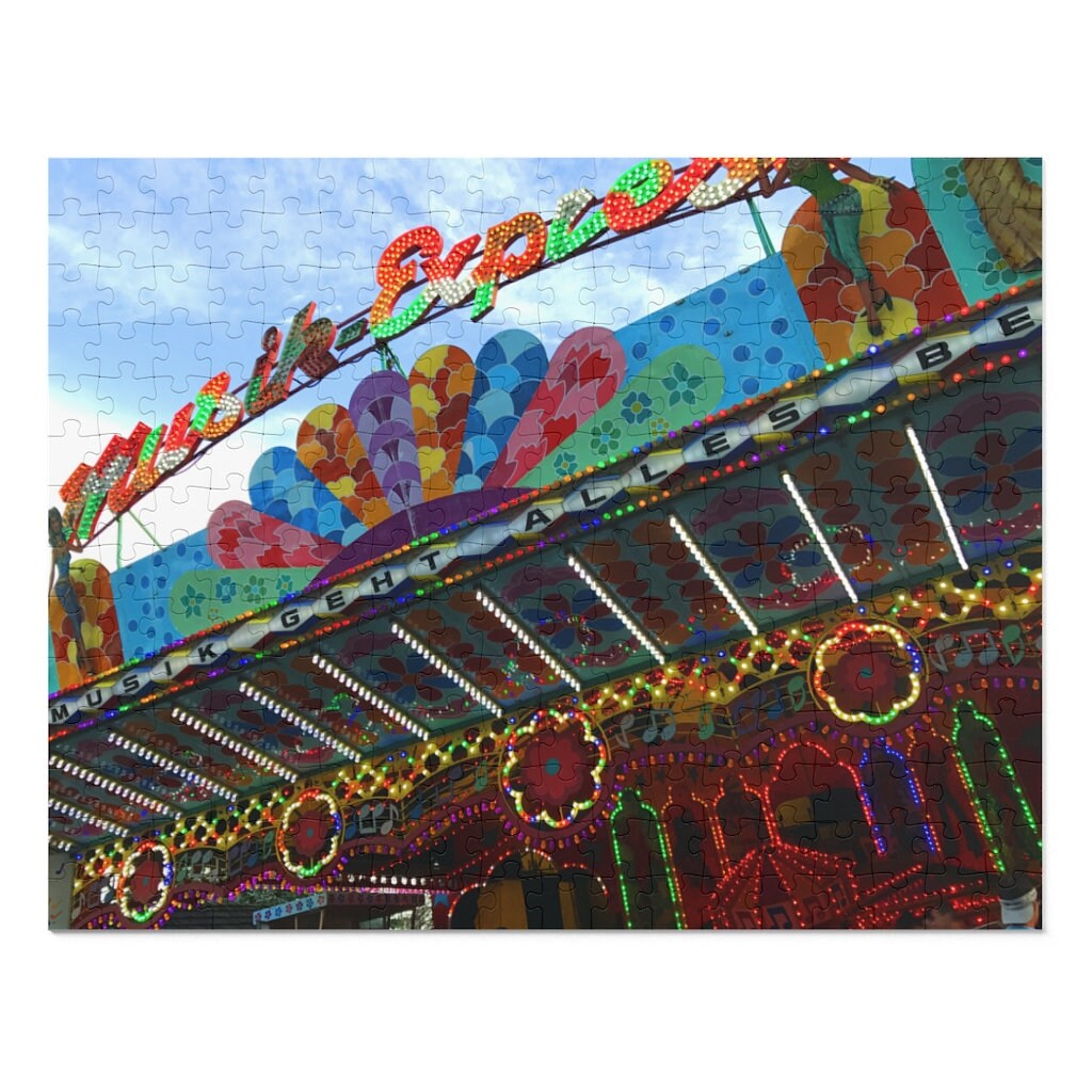 Wood & Linocut Prints Prints Music Express Carnival Ride Linoleum Block ...