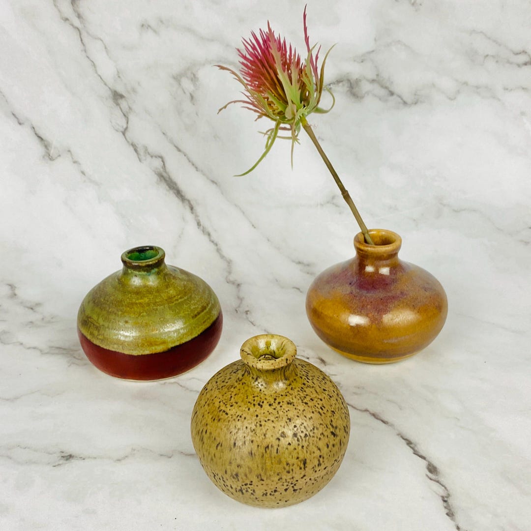 Handmade Ceramic Vase Bud Vase Pottery Colorful Housewarming USA Made ...