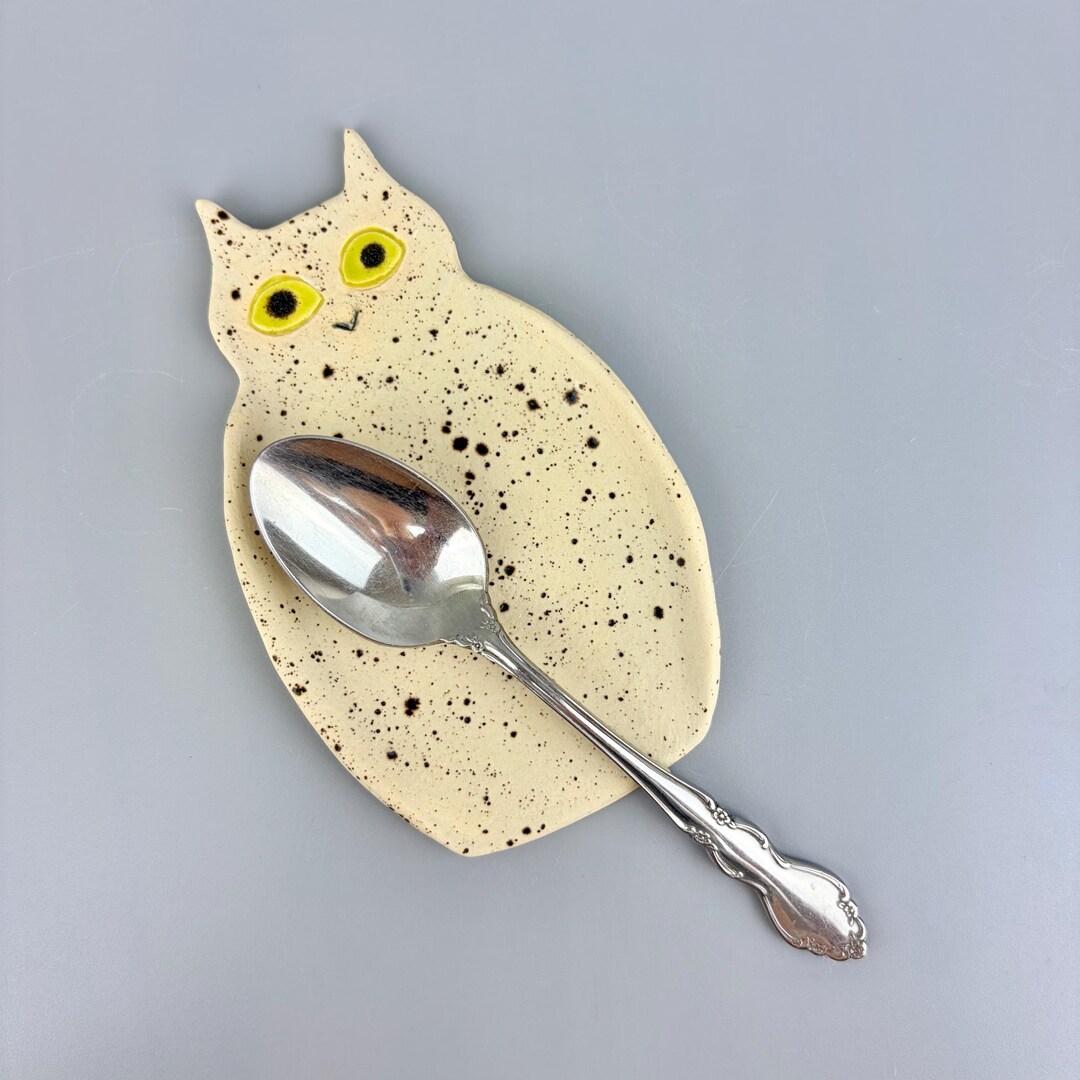 Handmade Ceramic Spoon Rest: Snowy Owl Harry Potter Kitchen Decor - Etsy UK