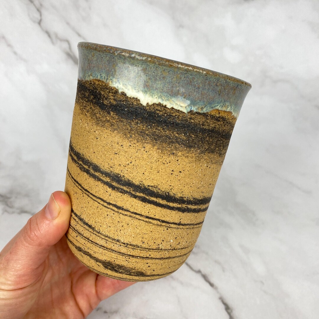 Marbled Ceramic Cup Tumbler Swirly Clay Rustic Handmade Drinks Unique ...