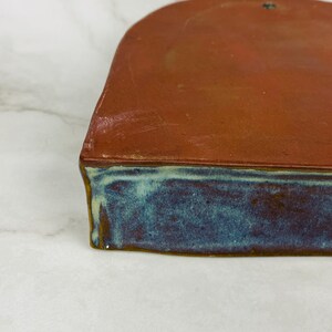 Handmade Ceramic Wall Shelf Arch Whimsical Blue Brown Clay Small ...