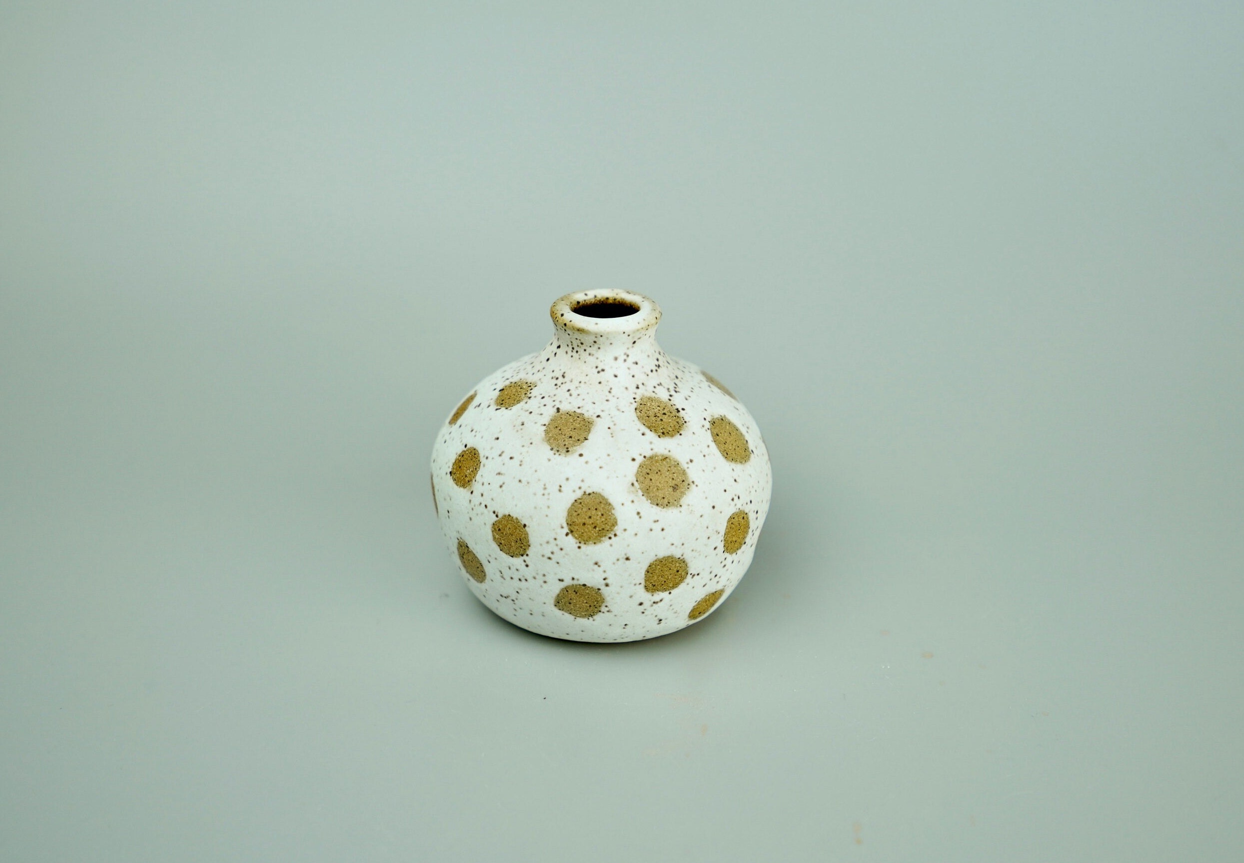 Tiny Handmade Ceramic Bud Vase Pottery USA Speckled White - Etsy