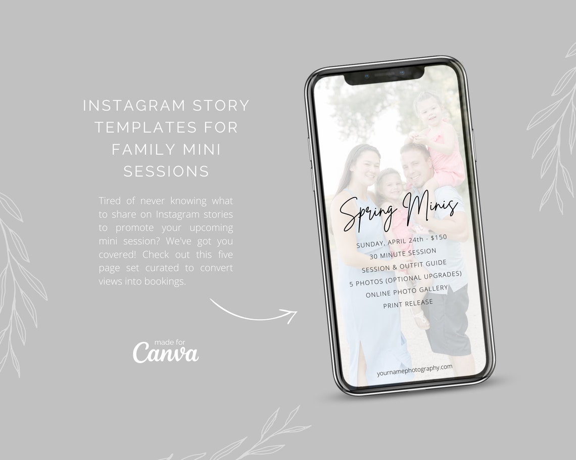 Canva Mini Session Instagram Story Templates for Photography - Etsy