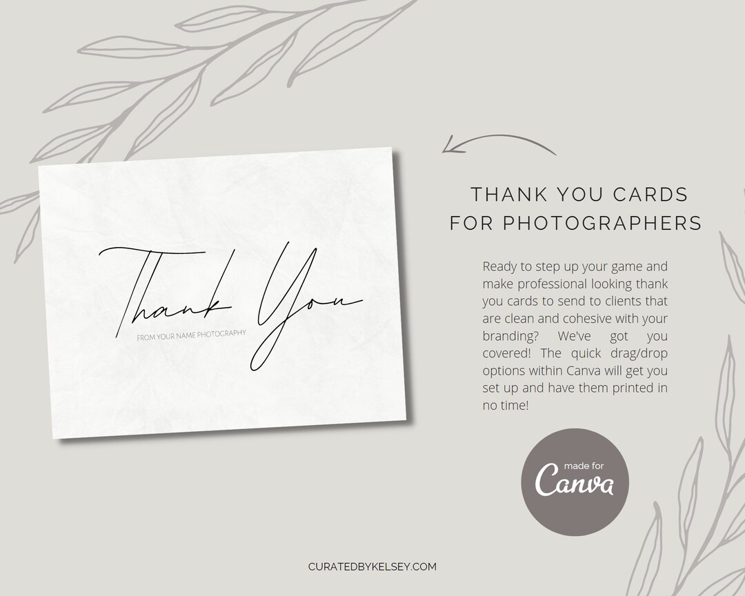 Canva Photography Thank You Card | Canva Templates for Senior & Family ...