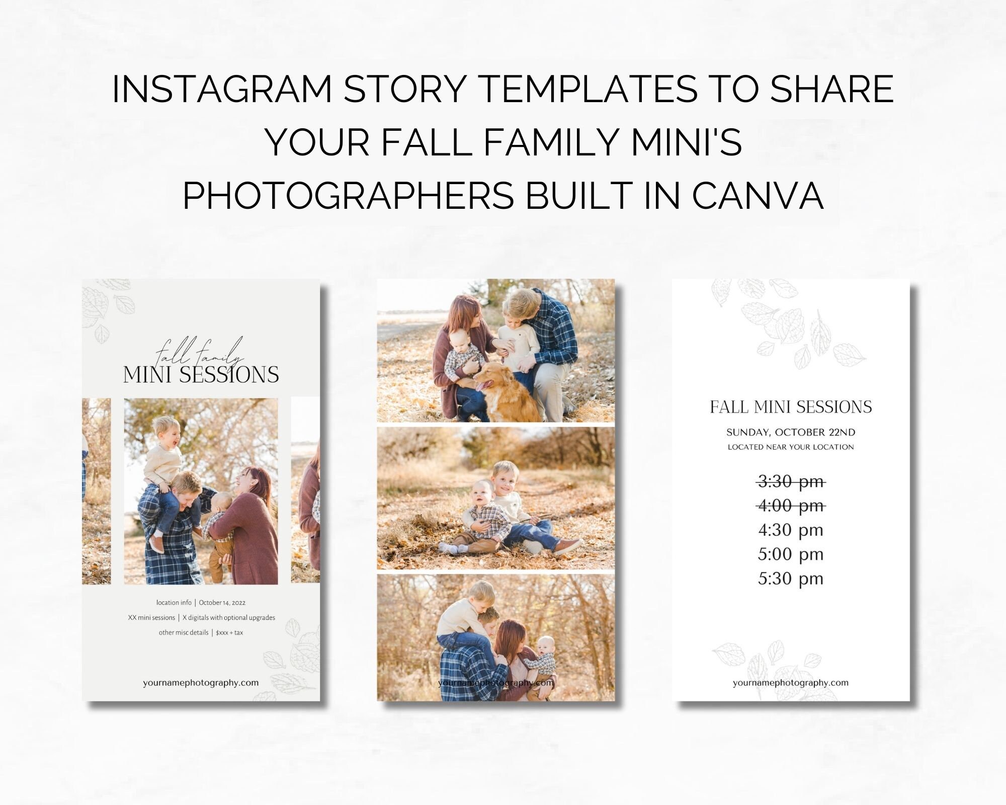 Canva Fall Mini Session Instagram Story Templates for - Etsy