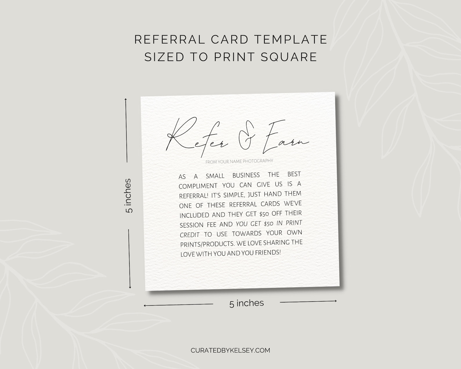 Canva Photography Referral Card | Canva Templates for Senior & Family ...