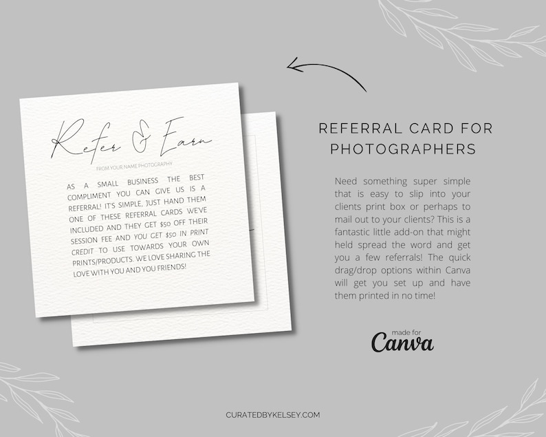 Canva Photography Referral Card | Canva Templates for Senior & Family ...