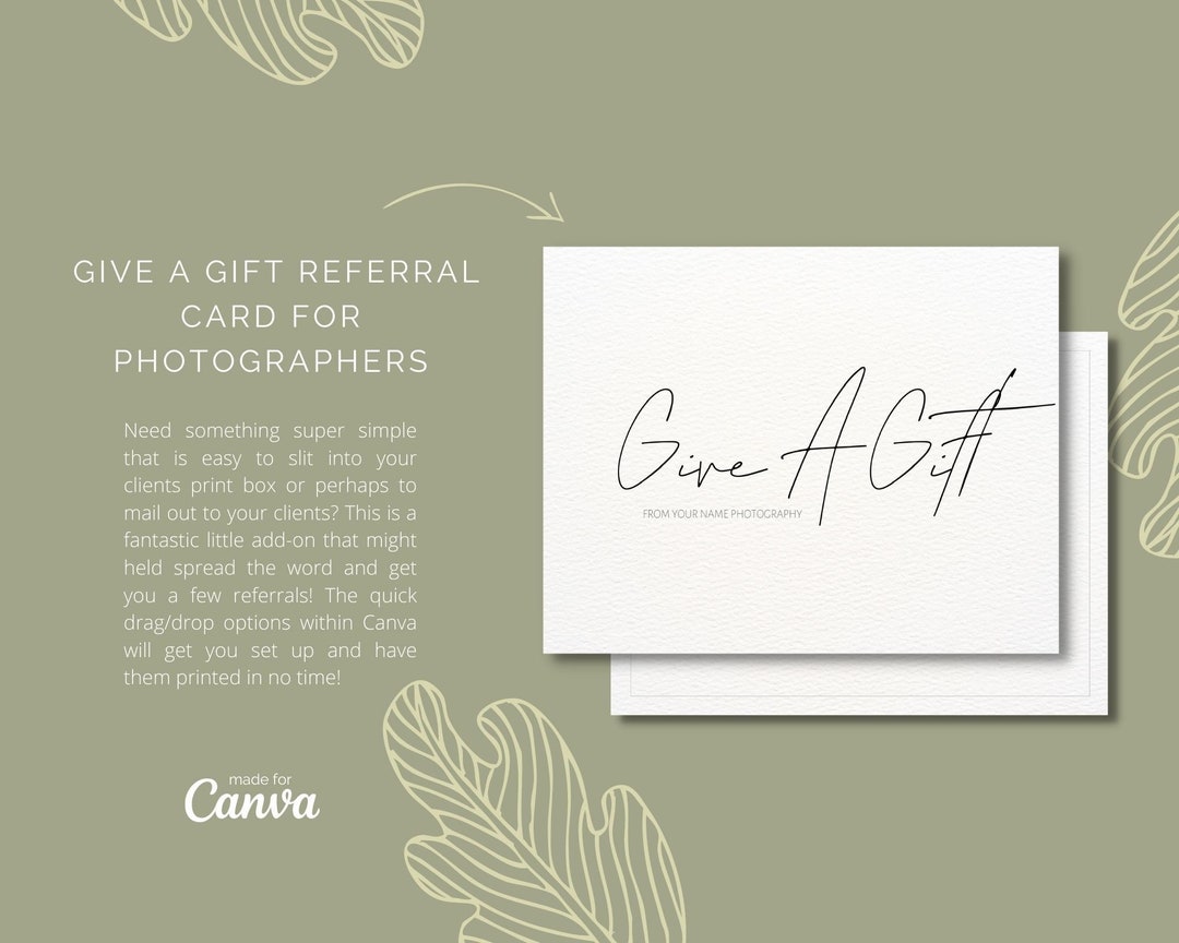 Canva Photography Referral Card | Canva Templates for Senior & Family ...