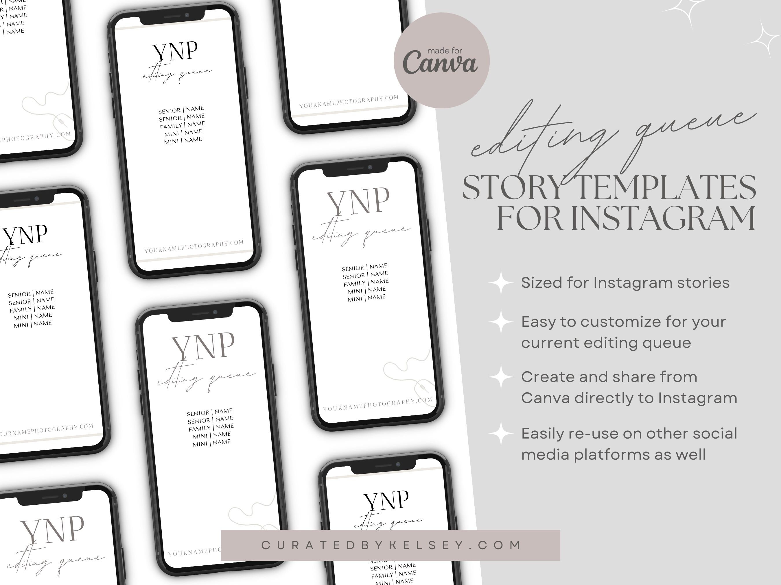 Canva Editing Queue Instagram Story Marketing Photography Template ...