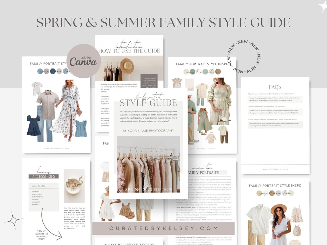 Canva Spring & Summer Family Style Guide Templates for Photographers ...