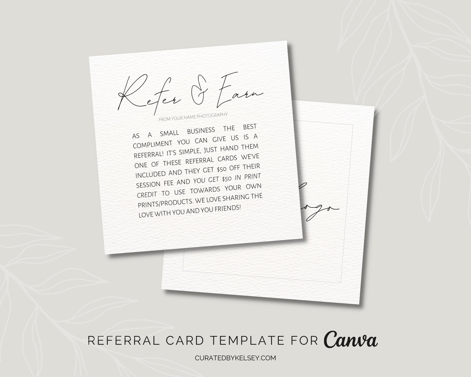 Canva Photography Referral Card | Canva Templates for Senior & Family ...