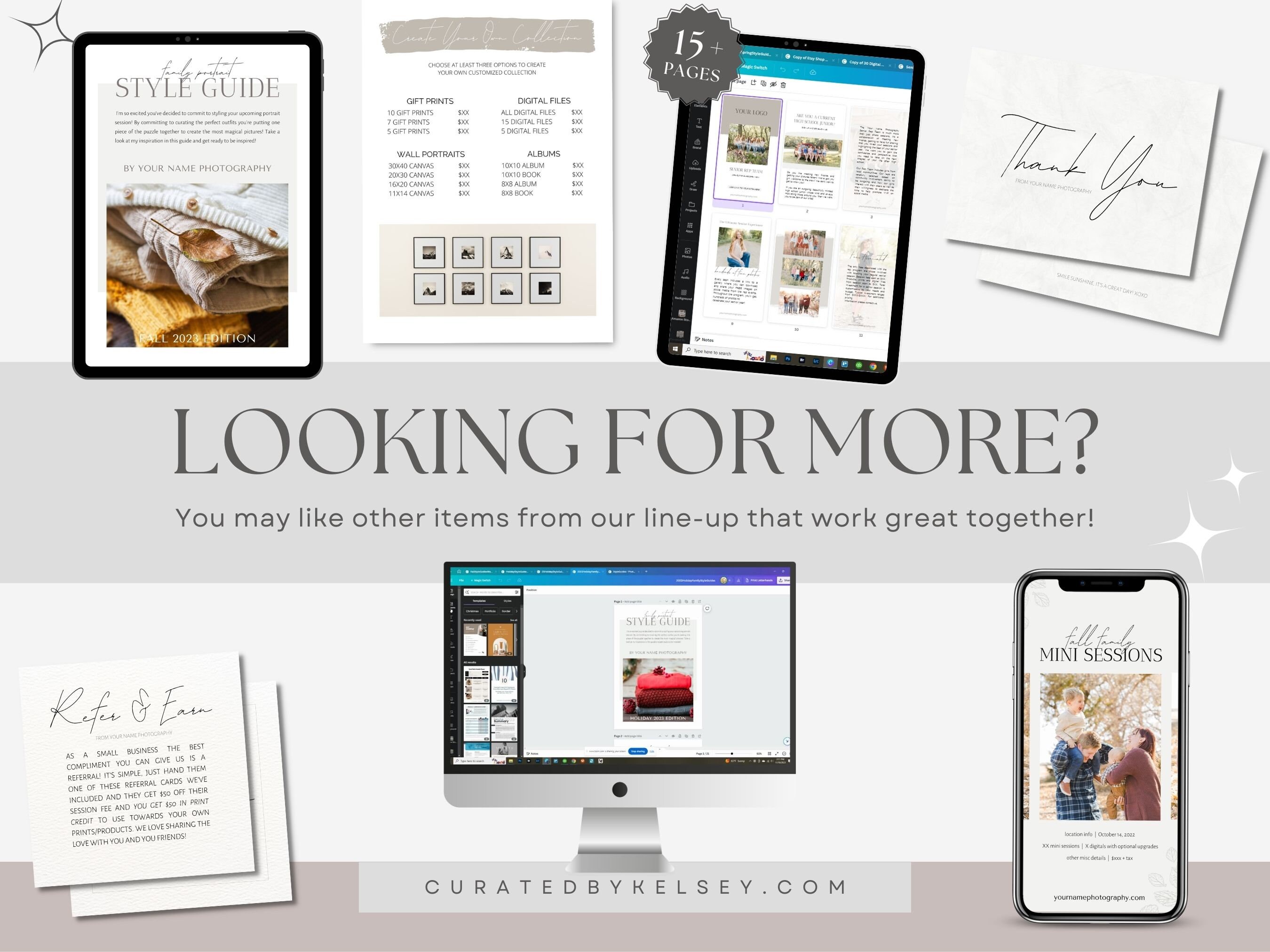 Canva Spring & Summer Family Style Guide Templates for Photographers ...