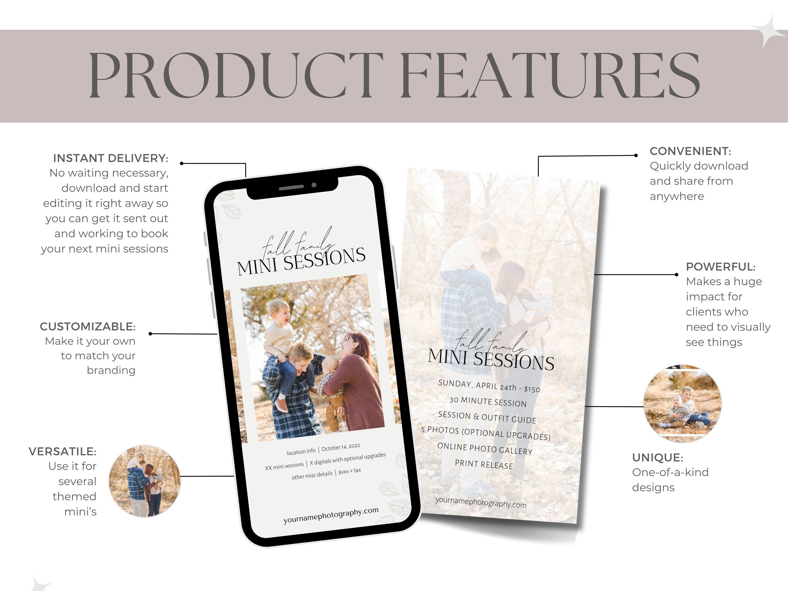 Canva Fall Mini Session Instagram Story Templates for Photography ...