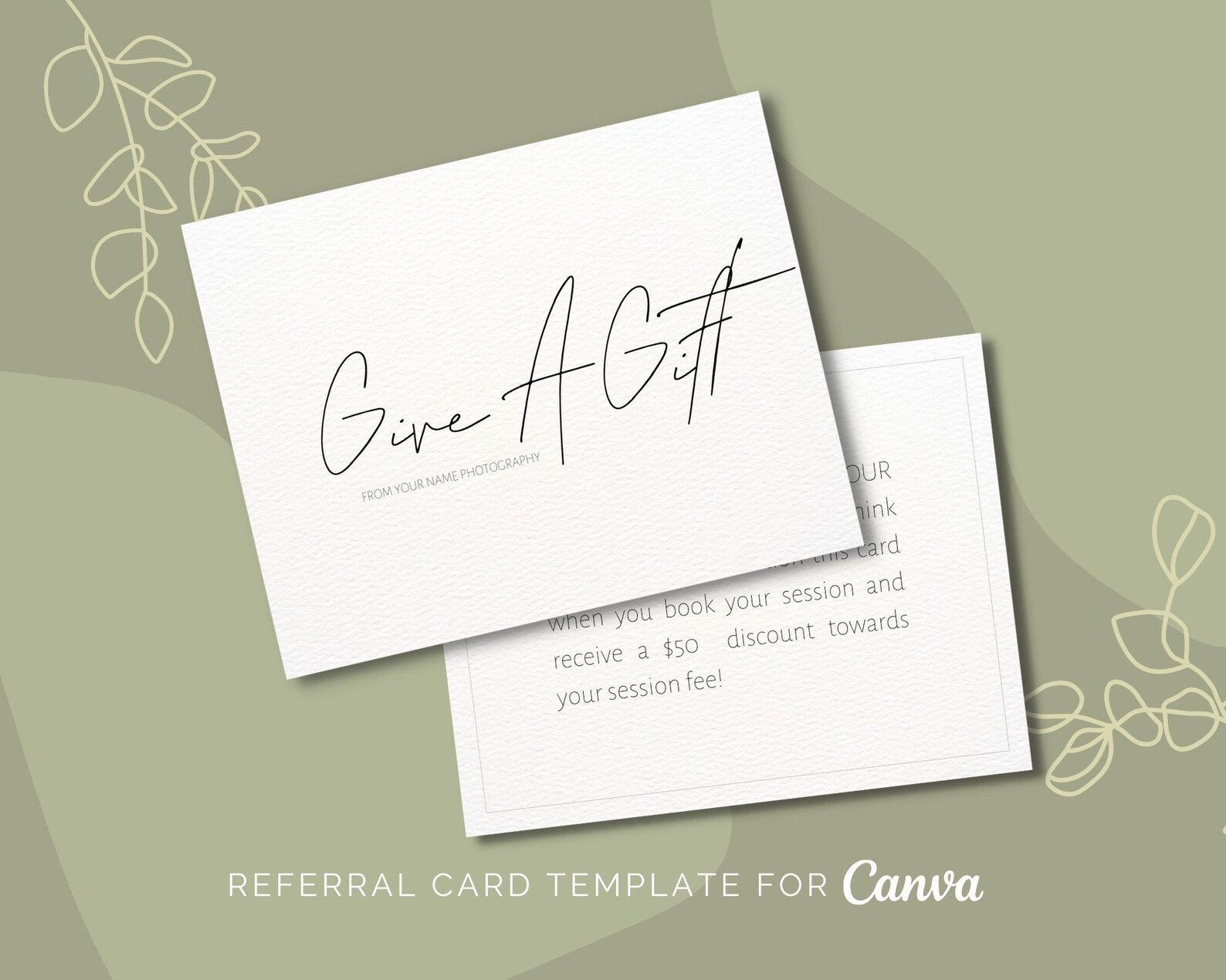 Canva Photography Referral Card | Canva Templates for Senior & Family ...