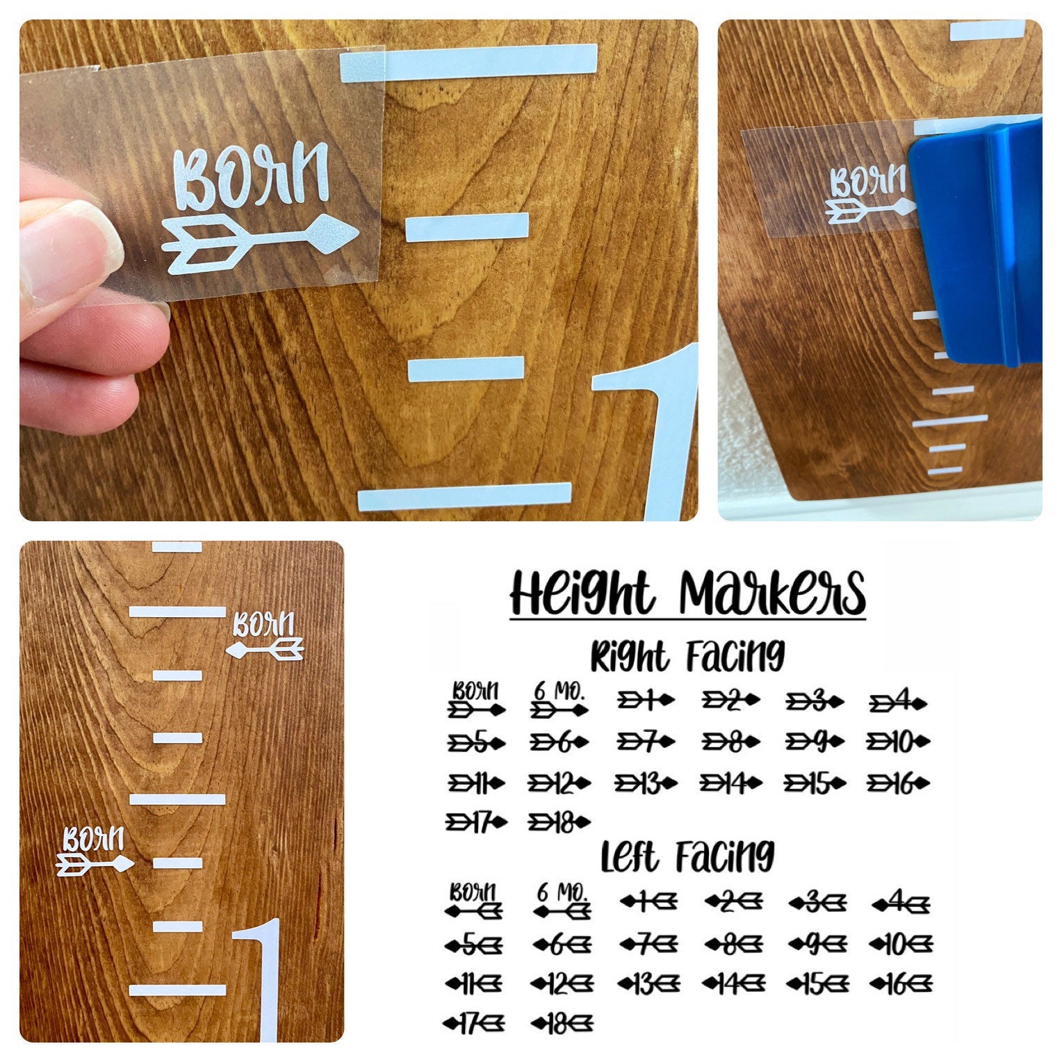 Growth Chart Ruler: Vinyl Arrow Decal Height Markers - Etsy