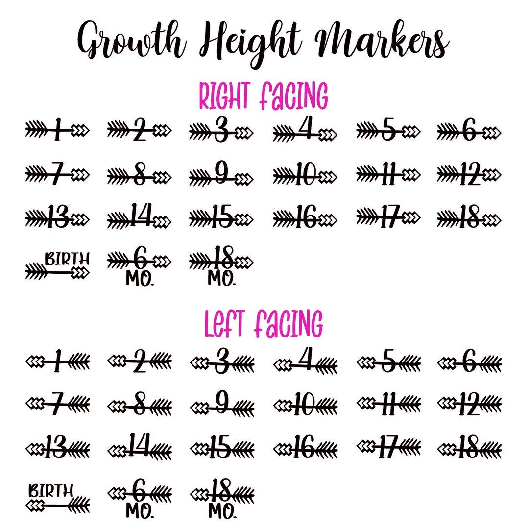 Growth Chart Ruler: Arrow Vinyl Decal Height Markers - Etsy