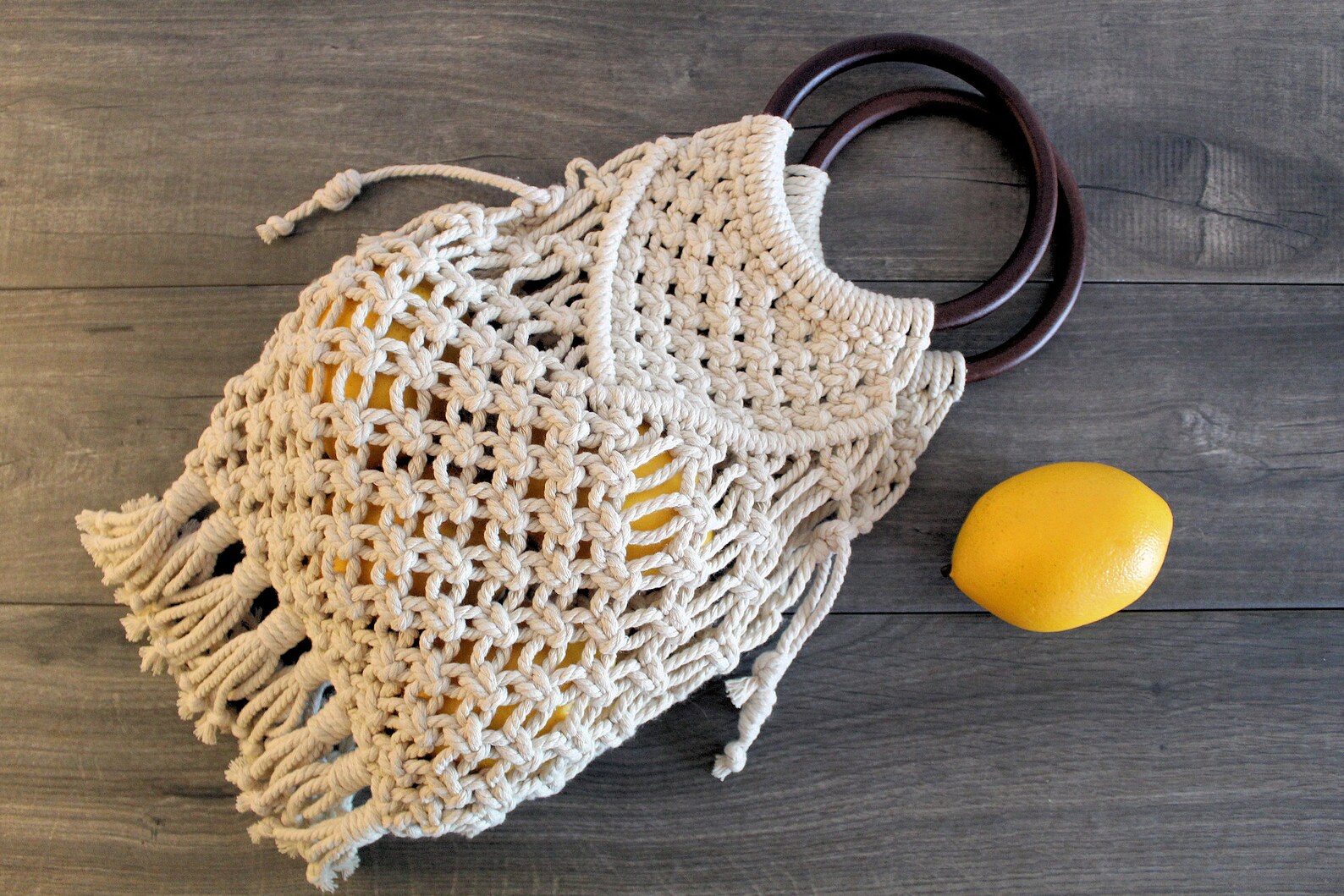 Macrame Tote Market Bag Handmade Macrame Modern Macrame - Etsy