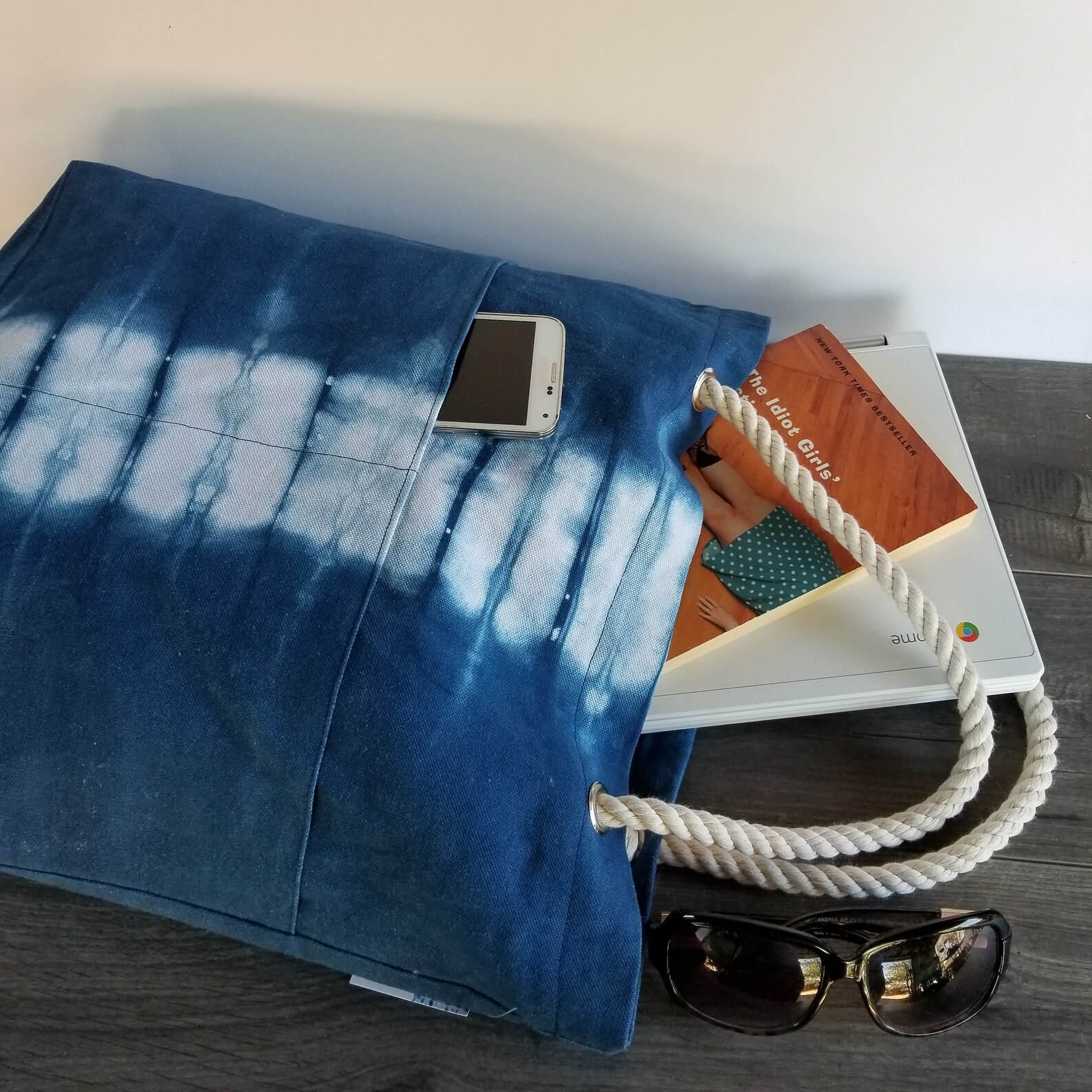 Indigo Tote Bag Canvas Tote Beach Bag Hand Dyed Bag - Etsy
