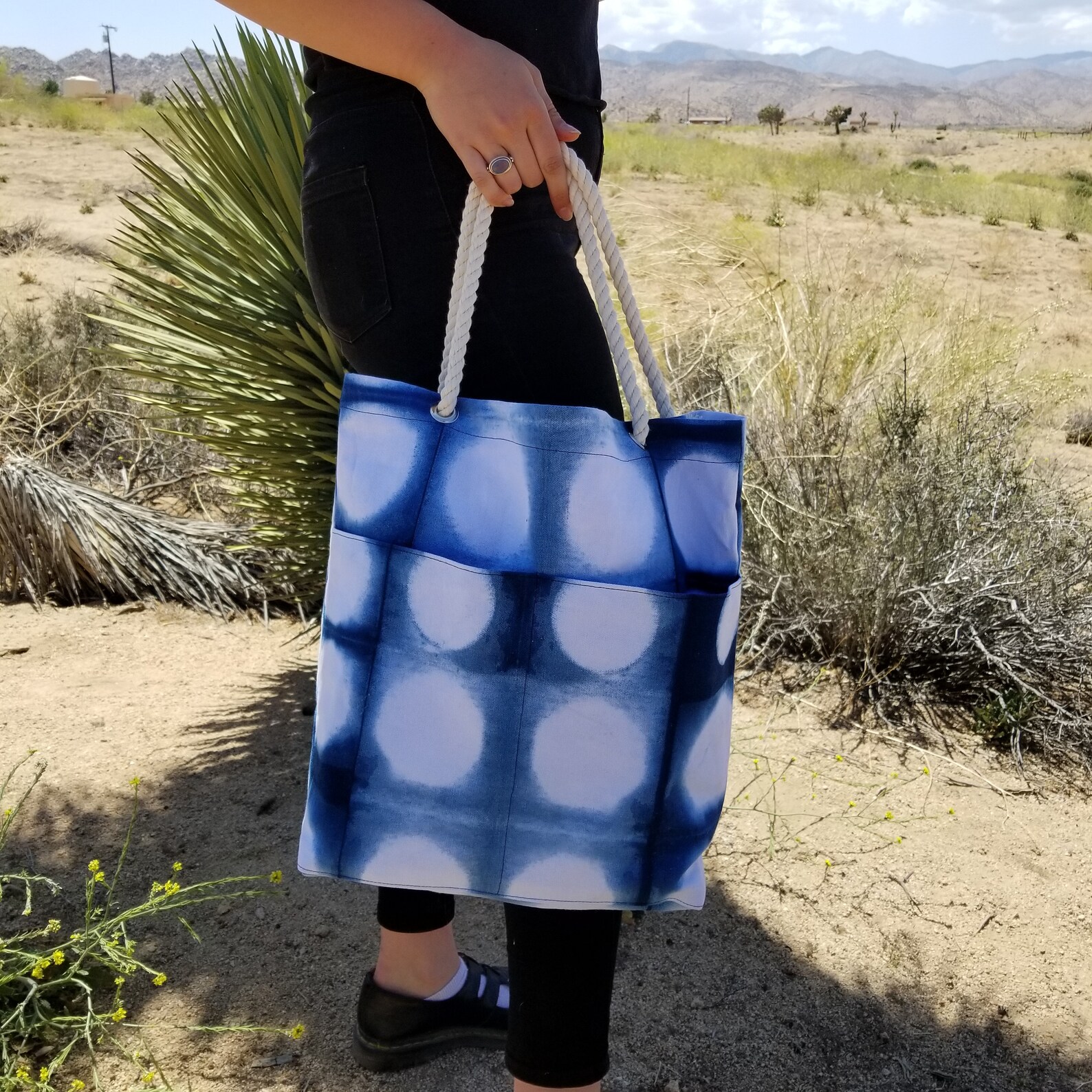 Indigo Tote Bag Canvas Tote Beach Bag Hand Dyed Bag - Etsy