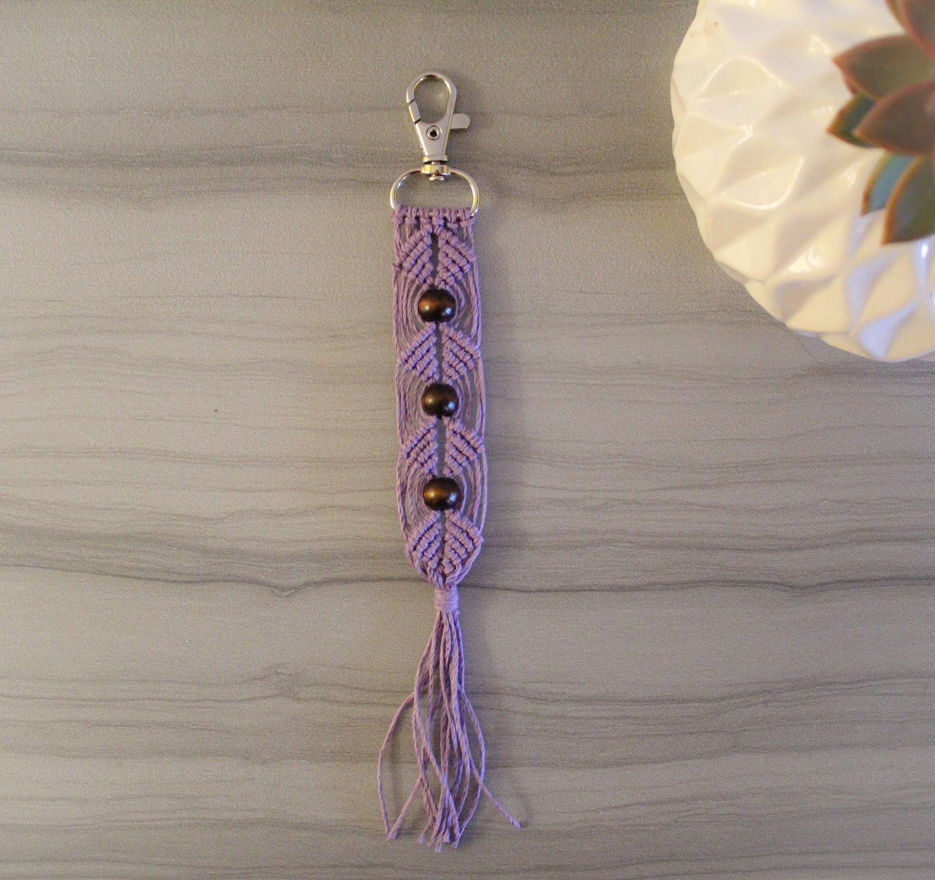 Beaded Keychain Macrame Keychain Bag Charm Luggage Tag - Etsy