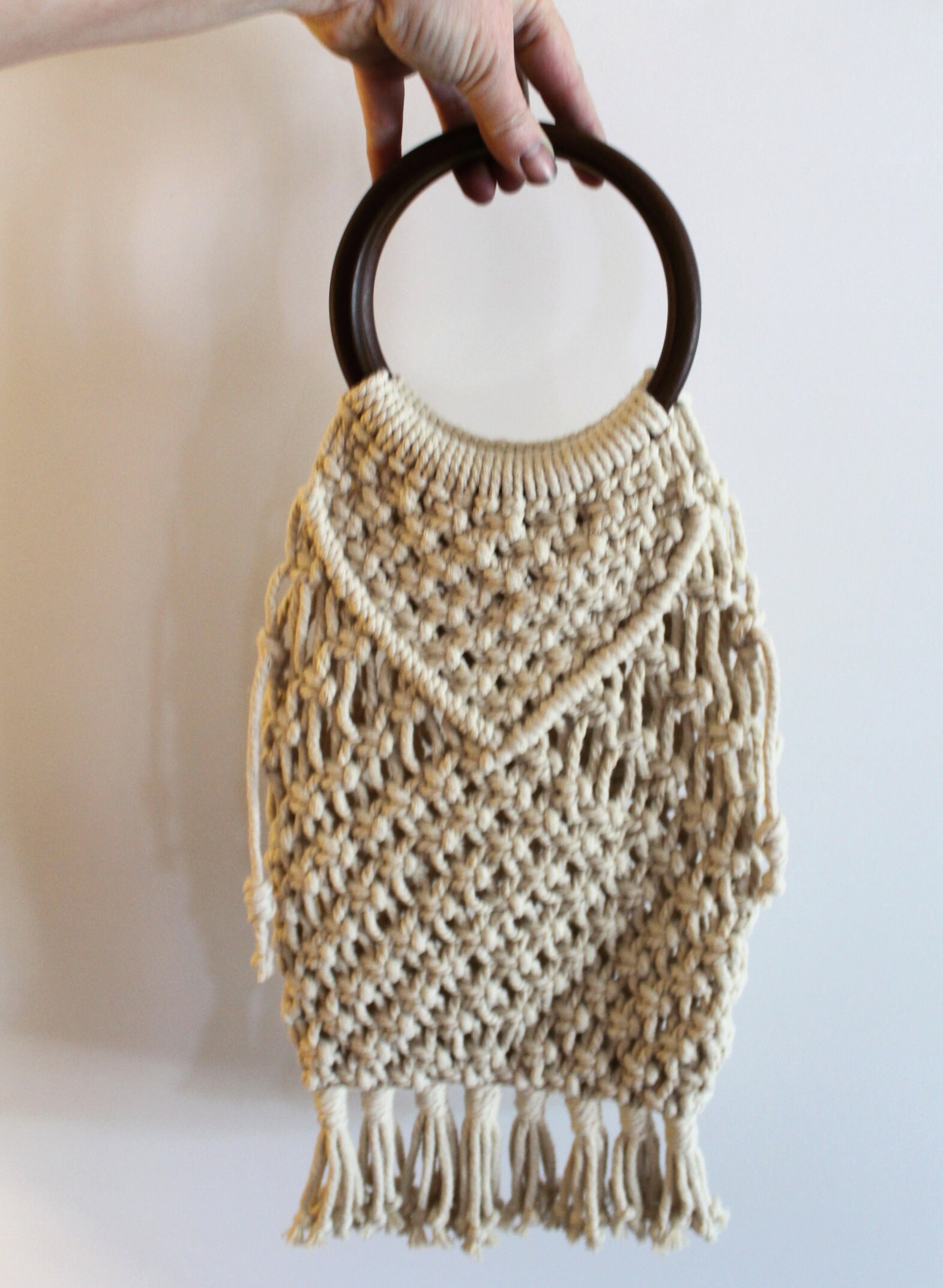 Macrame Tote Market Bag Handmade Macrame Modern Macrame | Etsy