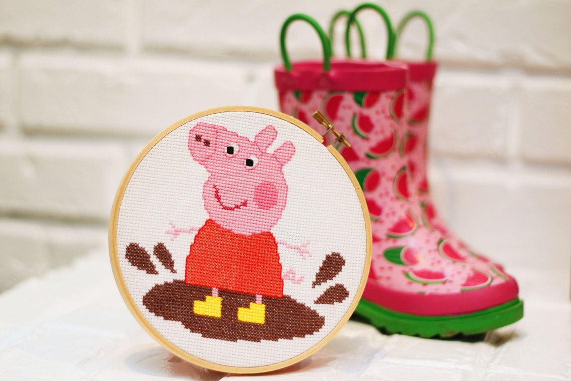 Peppa Pig Muddy Puddles *cross Stitch PATTERN DOWNLOAD* - Etsy