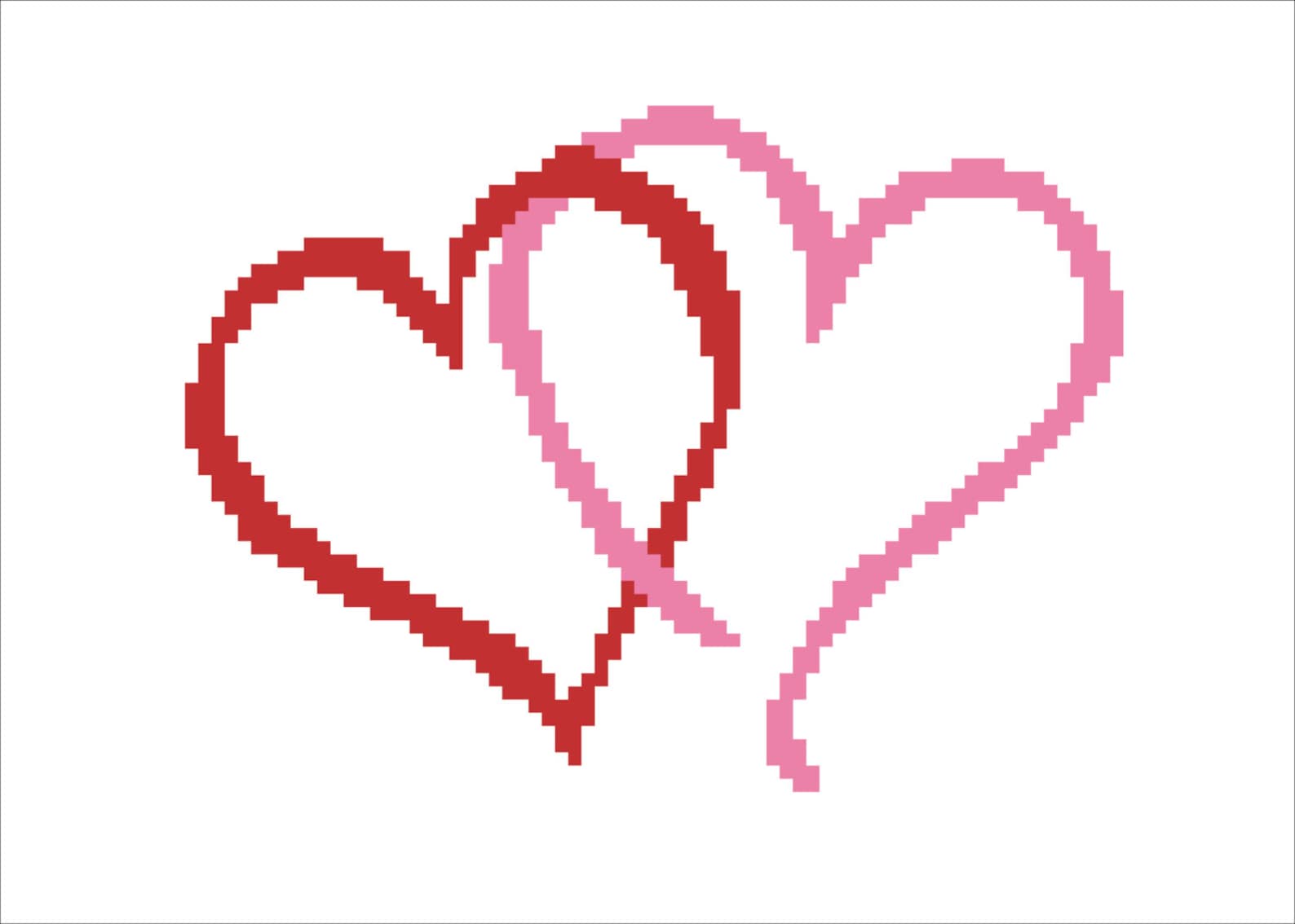 Interlocking Hearts Cross Stitch PATTERN PDF File - Etsy