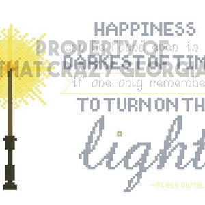 Dumbledore Turn on the Light cross Stitch PATTERN DOWNLOAD - Etsy Australia