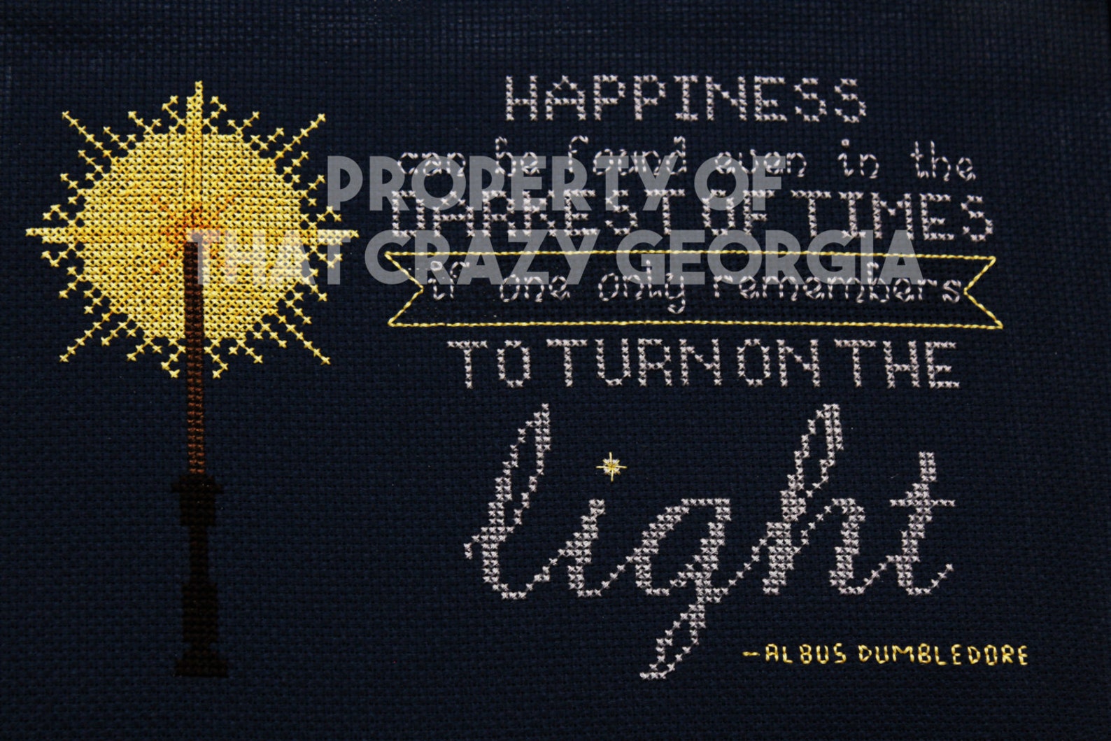 Dumbledore Turn on the Light cross Stitch PATTERN DOWNLOAD | Etsy