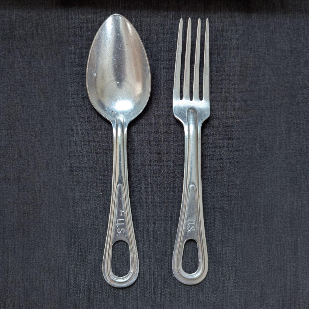 US Military Mess Kit Wallco Fork and Silco Spoon Stainless - Free ...