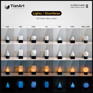 Glowverse™: 3D Printed NFT Lamps | Modern Geometric Art Light | Eco-friendly PLA Table Lamp - Etsy