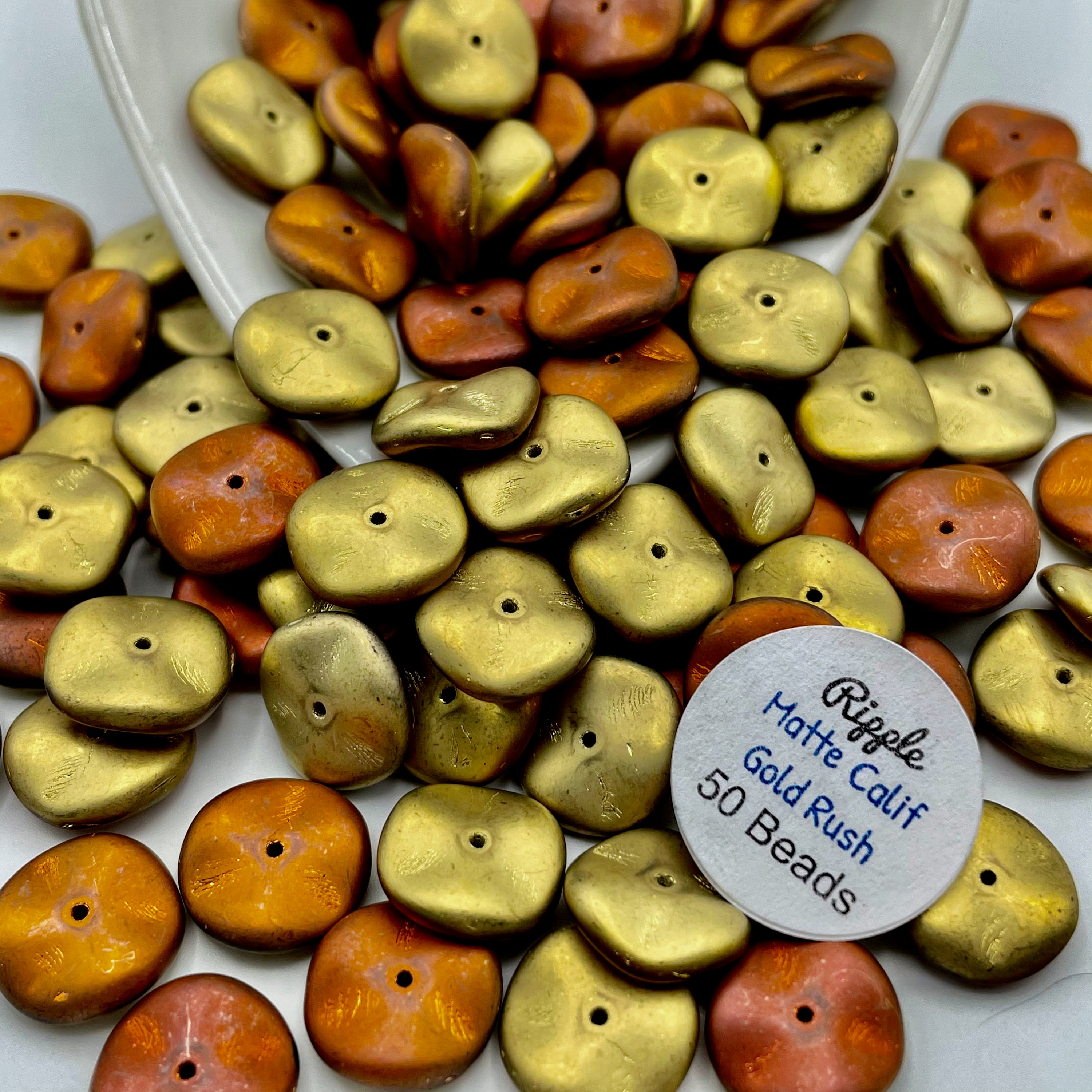 Ripple Beads Czech Glass 12mm x 3mm Mix & Match Strand of 50 | Etsy