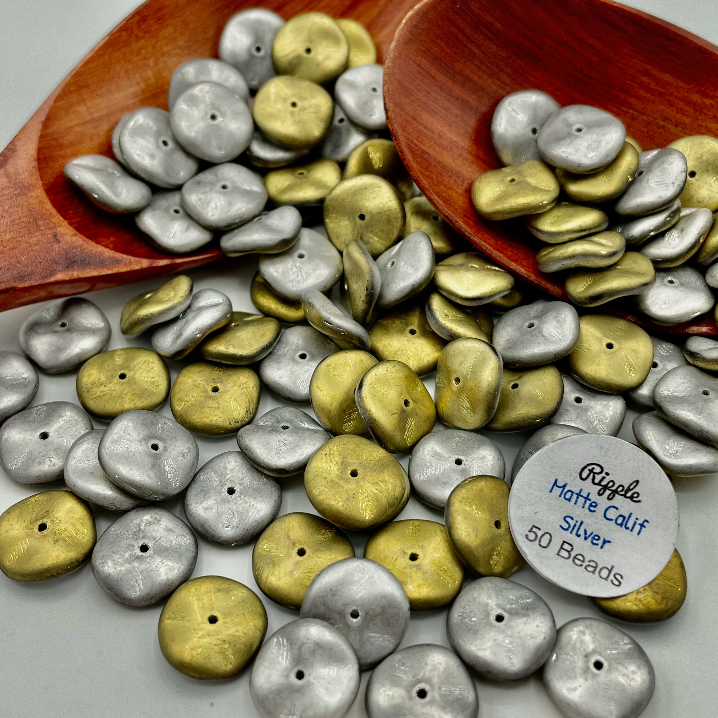 Ripple Beads Czech Glass 12mm x 3mm Mix & Match Strand of 50 | Etsy