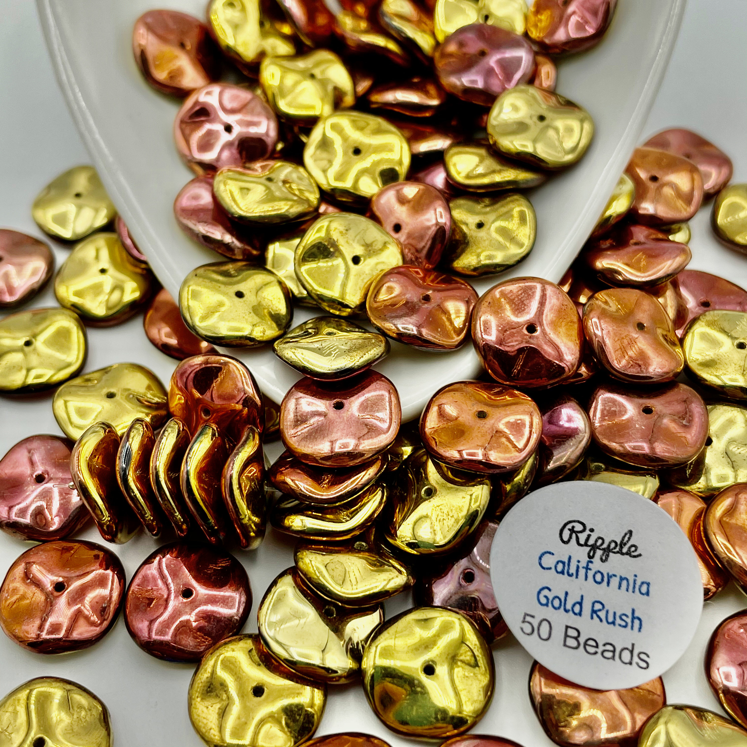 Ripple Beads Czech Glass 12mm x 3mm Mix & Match Strand of 50 | Etsy